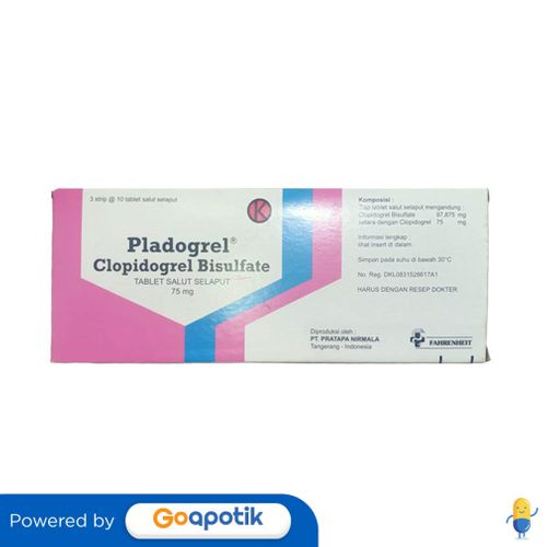 Jual PLADOGREL 75 MG BOX 30 TABLET | Shopee Indonesia