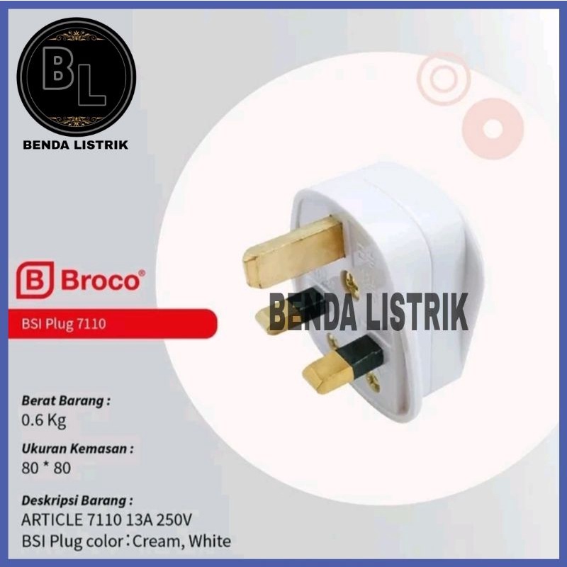 Jual Broco Steker AC Putih 7110 - Colokan Kaki 3 Tiga Arde White 711055 ...