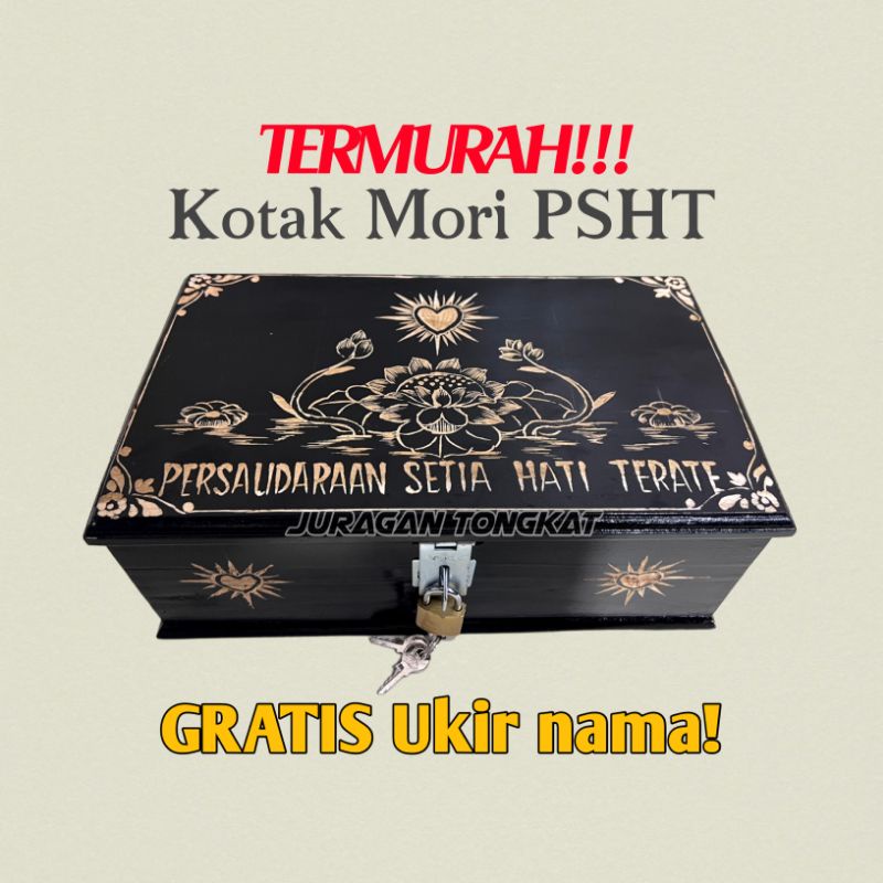 Jual Kotak Mori PSHT Kayu Jati Ukir FREE UKIR NAMA motif Ukir Bunga ...