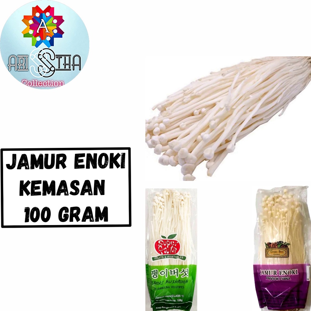 Jual Jamur enoki Kemasan 100 Gram Enokitake Golden Needle Mushroom ...