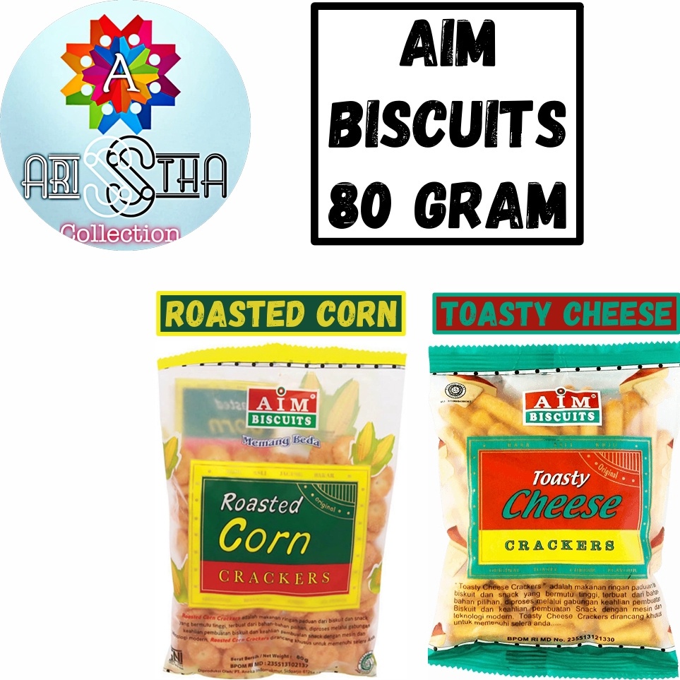 Jual AIM BISCUITS 80 Gram - ROASTED CORN - TOASTY CHEESE - | Shopee ...
