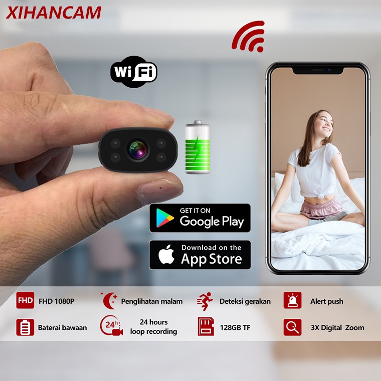 Jual VIRAL XIHANCAM Spy Camera Mini Wifi Baterai Internal FHD 2MP ...