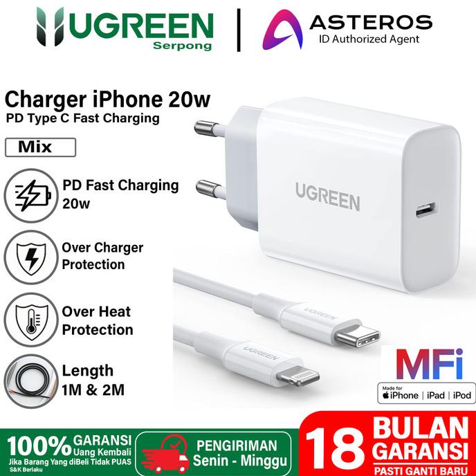 Jual UGREEN Charger Lightning iPhone Mfi PD Fast Charging 20w 30w 45w | Shopee Indonesia