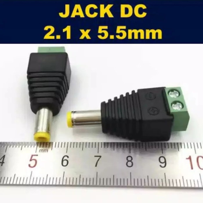 Jual Jack DC Male Jantan Konektor Camera CCTV Taiwan Kuning 2.1x5.5mm | Shopee Indonesia