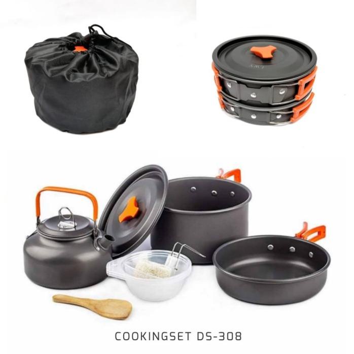 Jual TERBARU Cooking Set Ds 308 Alat Masak Panci Camping Cookingset Outdoor Hiking | Shopee ...