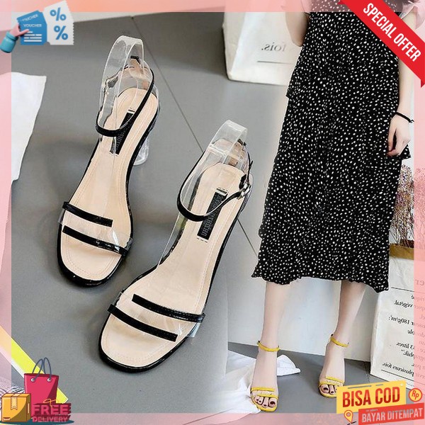 Jual Sandal High Heels Pesta Sendal Wanita High Heels Kaca Pita Bilqis ...