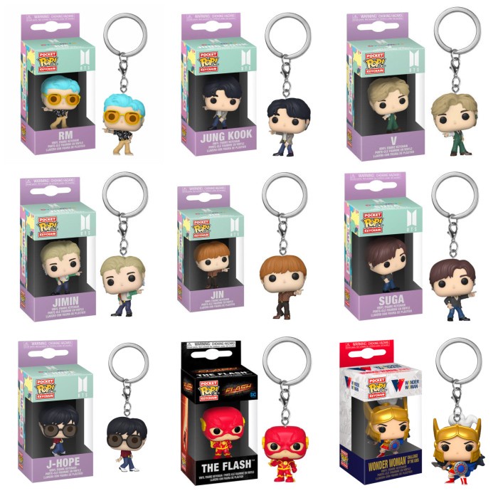 Jual Funko Funko Pop! Keychain (Bts, Jin, Rm, Suga, V, Jimin, Jung Kook, Flash) | Shopee Indonesia