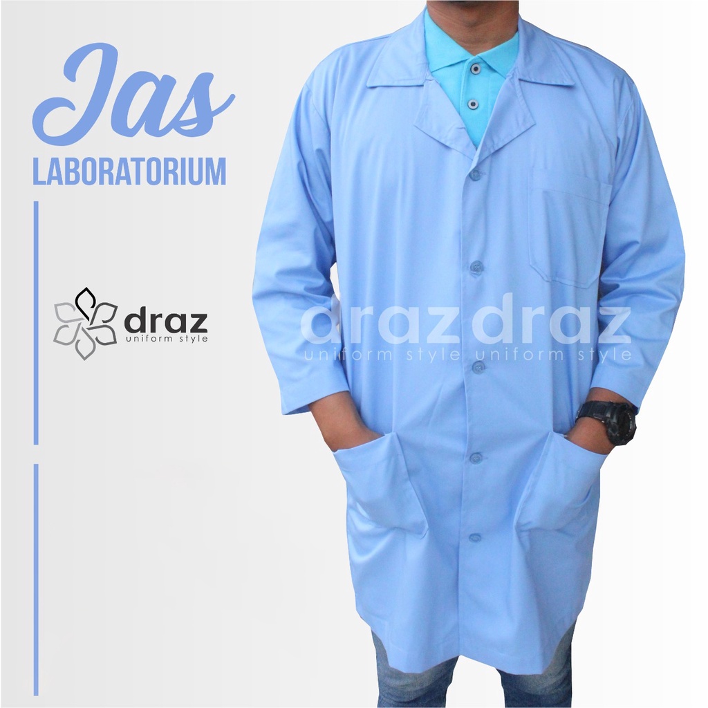 Jual JAS LAB WARNA BIRU/UKURAN LENGKAP | Shopee Indonesia