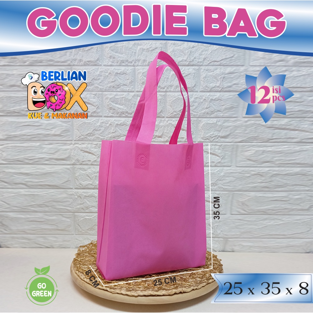 Jual Tas Spunbond Goodie Bag 25x35x8 cm/ Goodie Bag Tebal 65 gsm Goodie Bag Handle Tas Belanja ...
