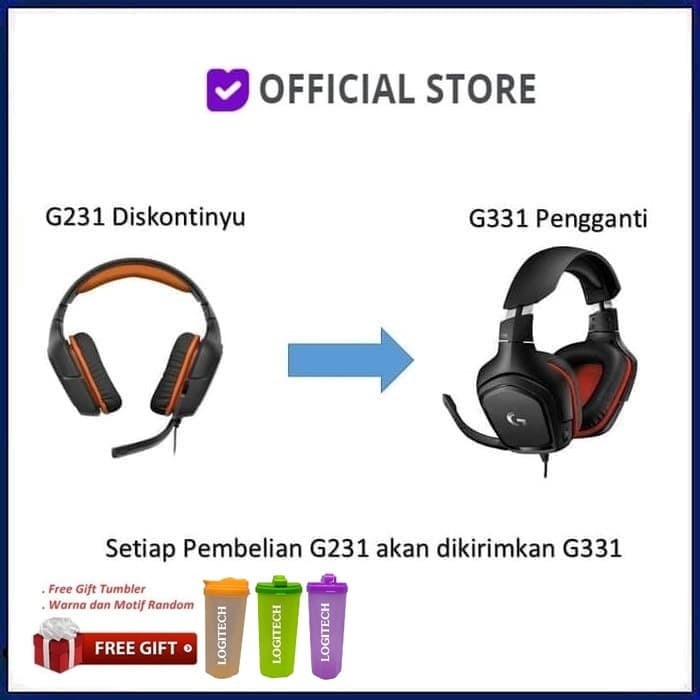 Jual Logitech G231 Prodigy Gaming Headset Original Dan Resmi | Shopee ...