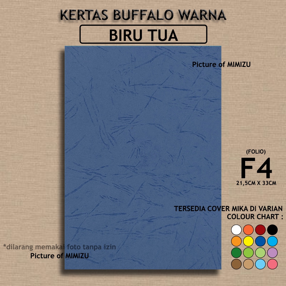 Jual Kertas Buffalo F4 warna Biru Tua Cover JILID SAMPUL Kertas Kambing ...