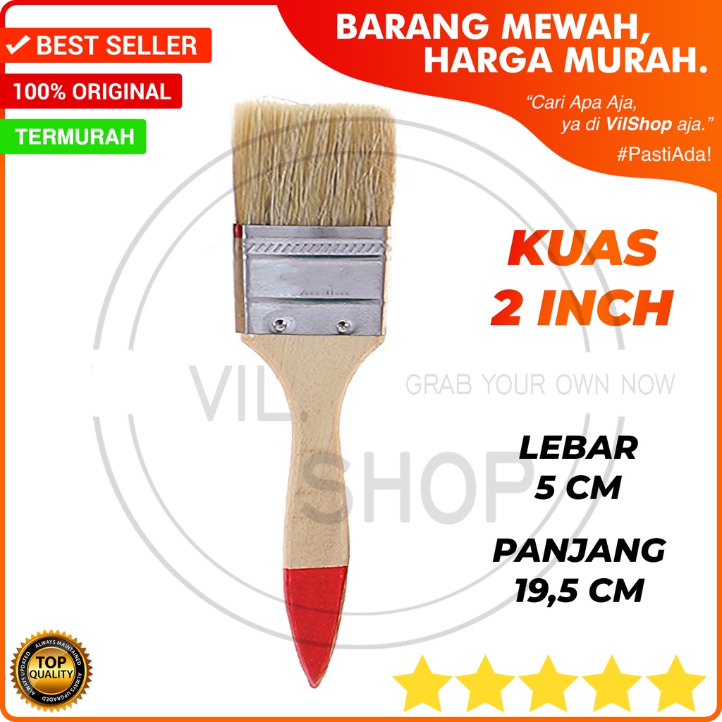 Jual KUAS 2 INCH SERBAGUNA / KUAS CAT BULU PUTIH 2" 50.8 MM 5 CM 50 MM ...