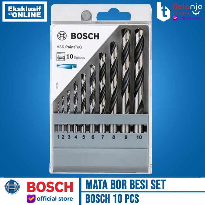 Jual Bosch Mata Bor Besi Set 10 Pcs HSS Point TeQ Mata Bor Besi Set ...