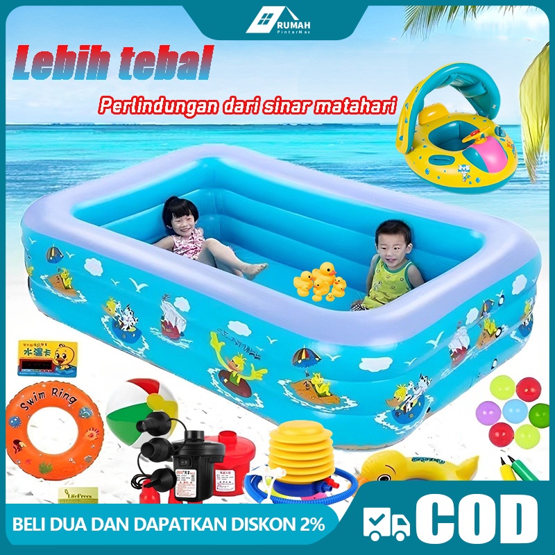 Jual Kolam renang anak jumbo petak karet bahan tebal 2.1M kolamrenang ...
