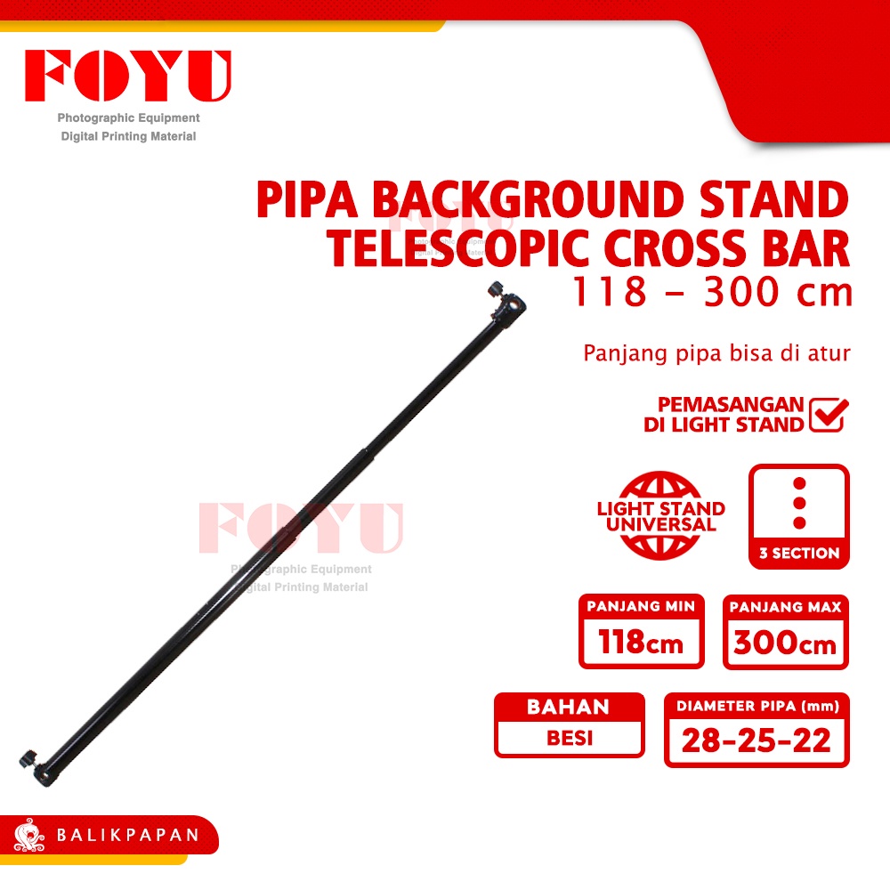 Jual Pipa Tiang Background Backdrop Stand Telescopic Cross Bar 118 ...