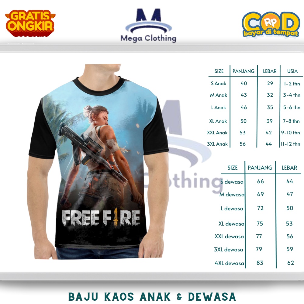 Jual Kaos Game Free Fire Unofficial v5 Anak & Dewasa - Baju Couple Anak ...