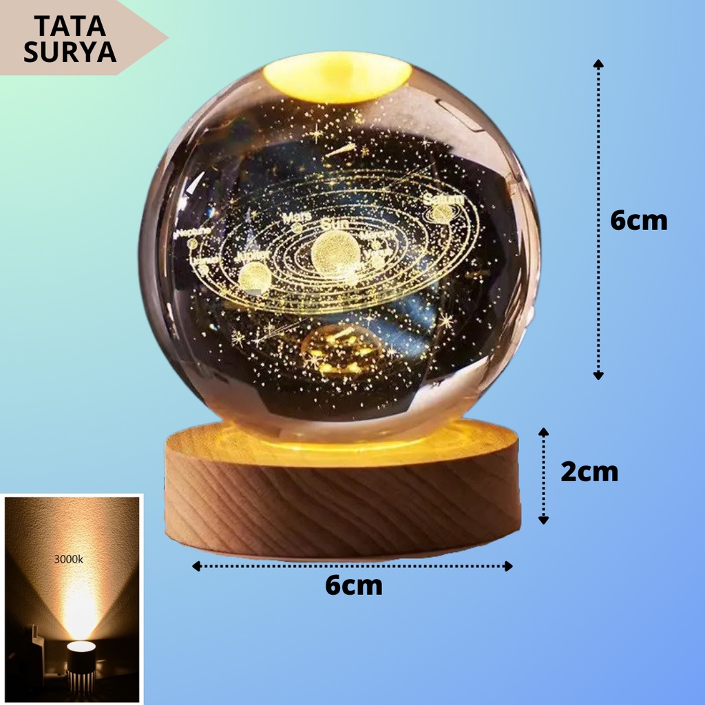 Jual Lampu Tidur LED Hias Bulat Kristal Mini Lampu Hiasan Kamar Tidur ...