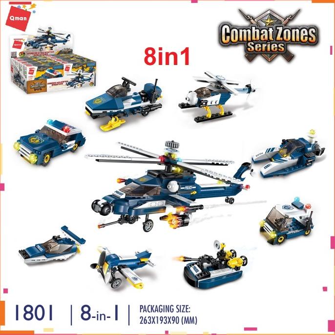 Jual Lego Qman 1801 1-8 Police Series ( 8in1 Armored Helicopter Windstorm ) | Shopee Indonesia
