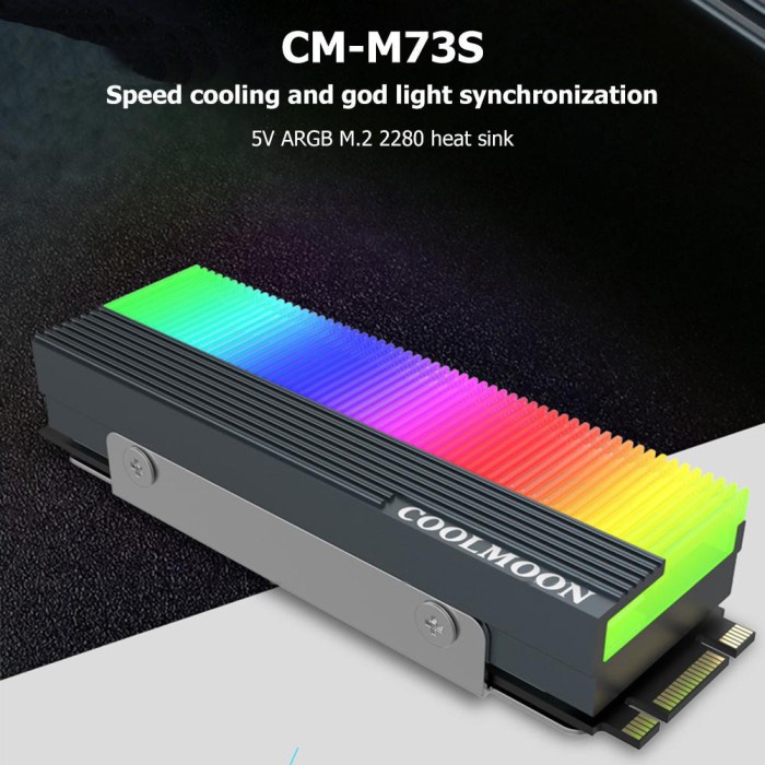 Jual HEATSINK SSD M.2 NVME RGB COOLMOON ARGB LED M2 NGFF COOLER COOLING ...