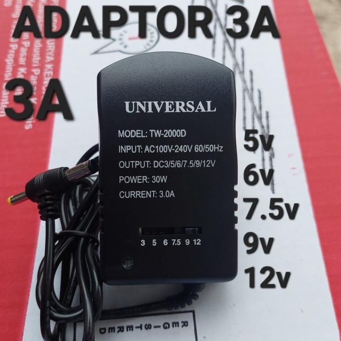 Jual Adaptor Charger Psu Supply 3A 5V 6V 7.5V 7V5 9V 12V 2A 1A 3 Ampere A | Shopee Indonesia