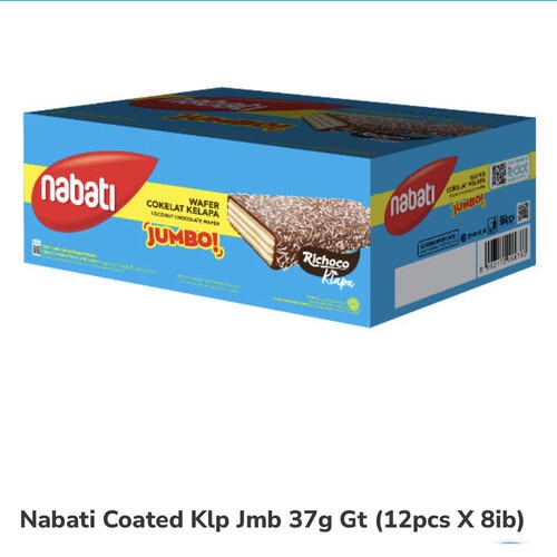 Jual Nabati Wafer Cokelat Kelapa Jumbo 37G 1 Pak Isi 12 Pcs | Shopee ...