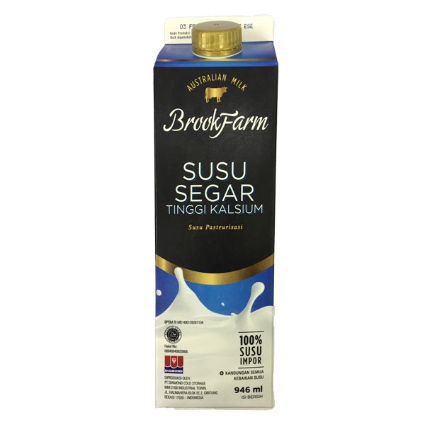Jual BROOKFARM FRESH MILK HIGH CAL PLAIN 946 ML - SUSU | Shopee Indonesia
