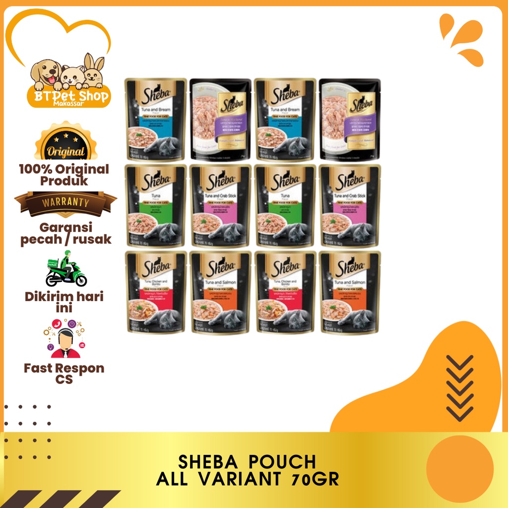 Jual SHEBA Pouch 70gr Makanan Kucing Basah Premium Multivariant ...