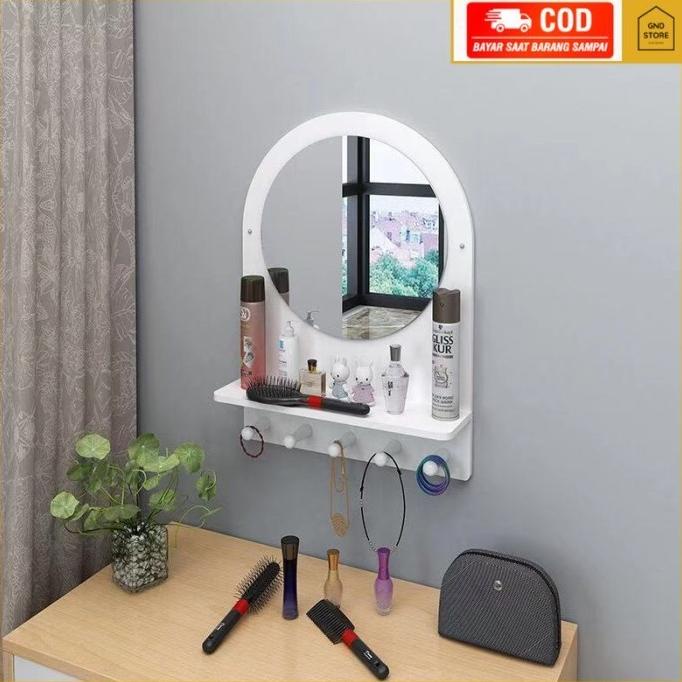 Jual Rak Cermin Makeup Kamar Mandi Bulat Serbaguna Minimalis | Shopee ...