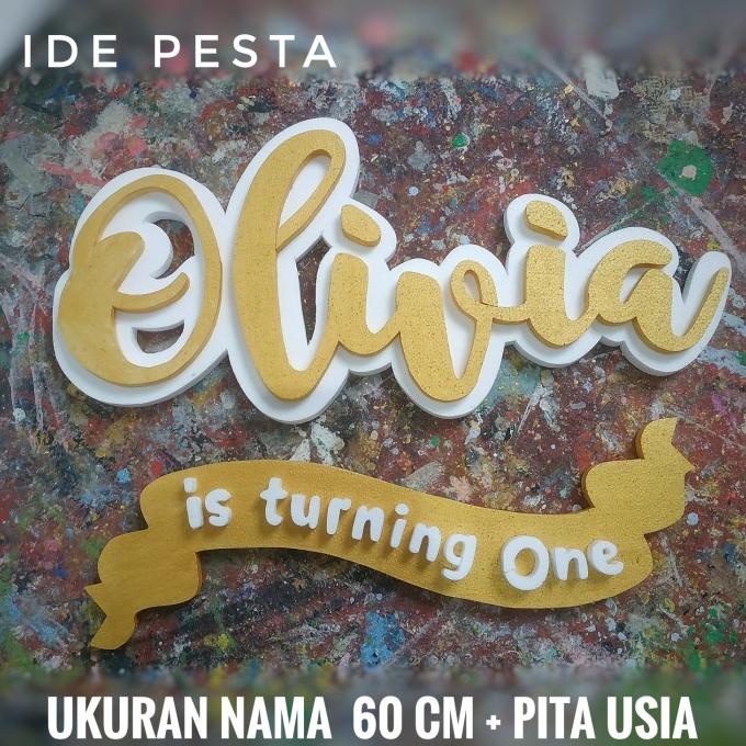 Jual nama huruf styrofoam dekorasi aqiqah, ulang tahun, khitanan- 60cm ...