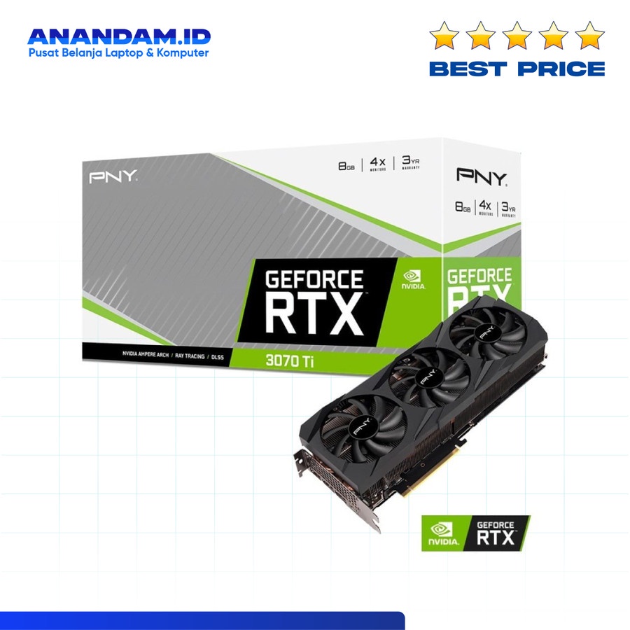 Jual VGA PNY GeForce RTX 3070 Ti 8GB VERTO Triple Fan 8GB GDDR6X ...