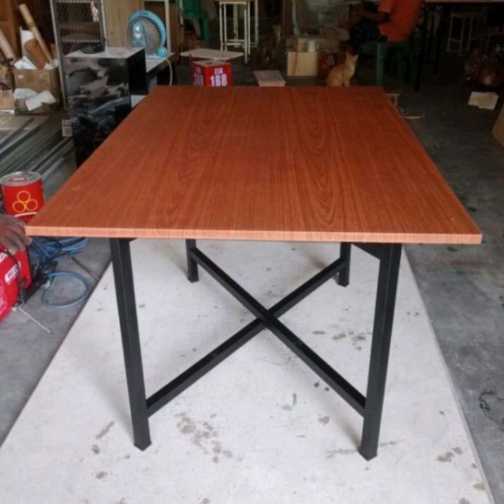 Jual Meja lipat 120x 80*75 meja kayu kaki besi | Shopee Indonesia