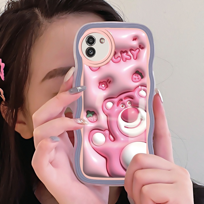 Jual Casing Ponsel untuk Samsung A03 Core A03s A02s M02s A02 M02 Case pola beruang stroberi 3D ...