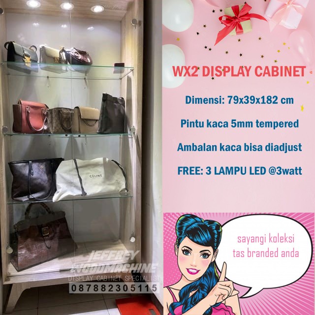 Jual LEMARI RAK PAJANG DISPLAY CABINET WX2 WX-2 murah koleksi tas lego ...