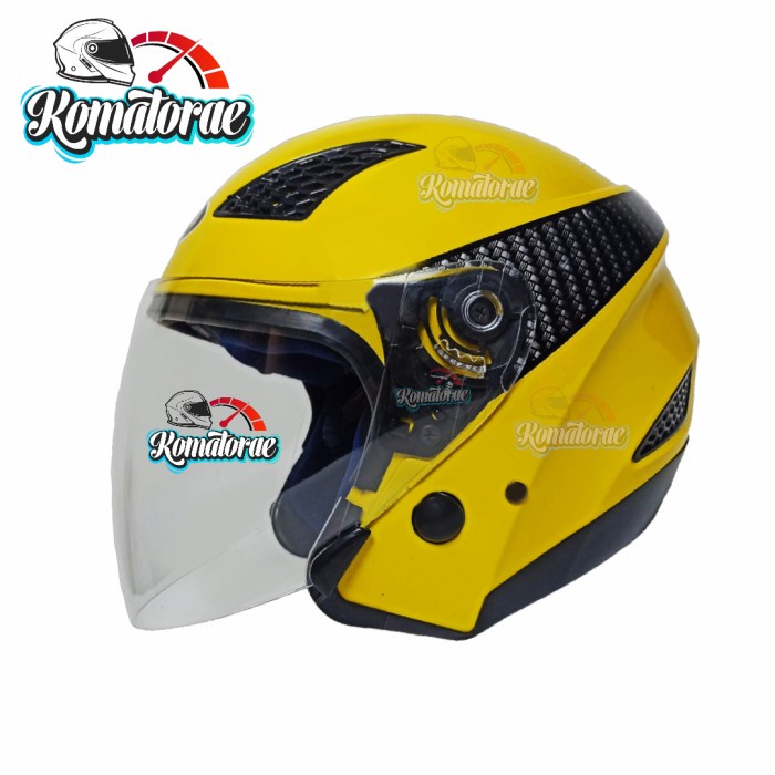 Jual HELM ARL MODEL ZEUS POLOS YELLOW LEMON GLOSS HALF FACE | Shopee ...
