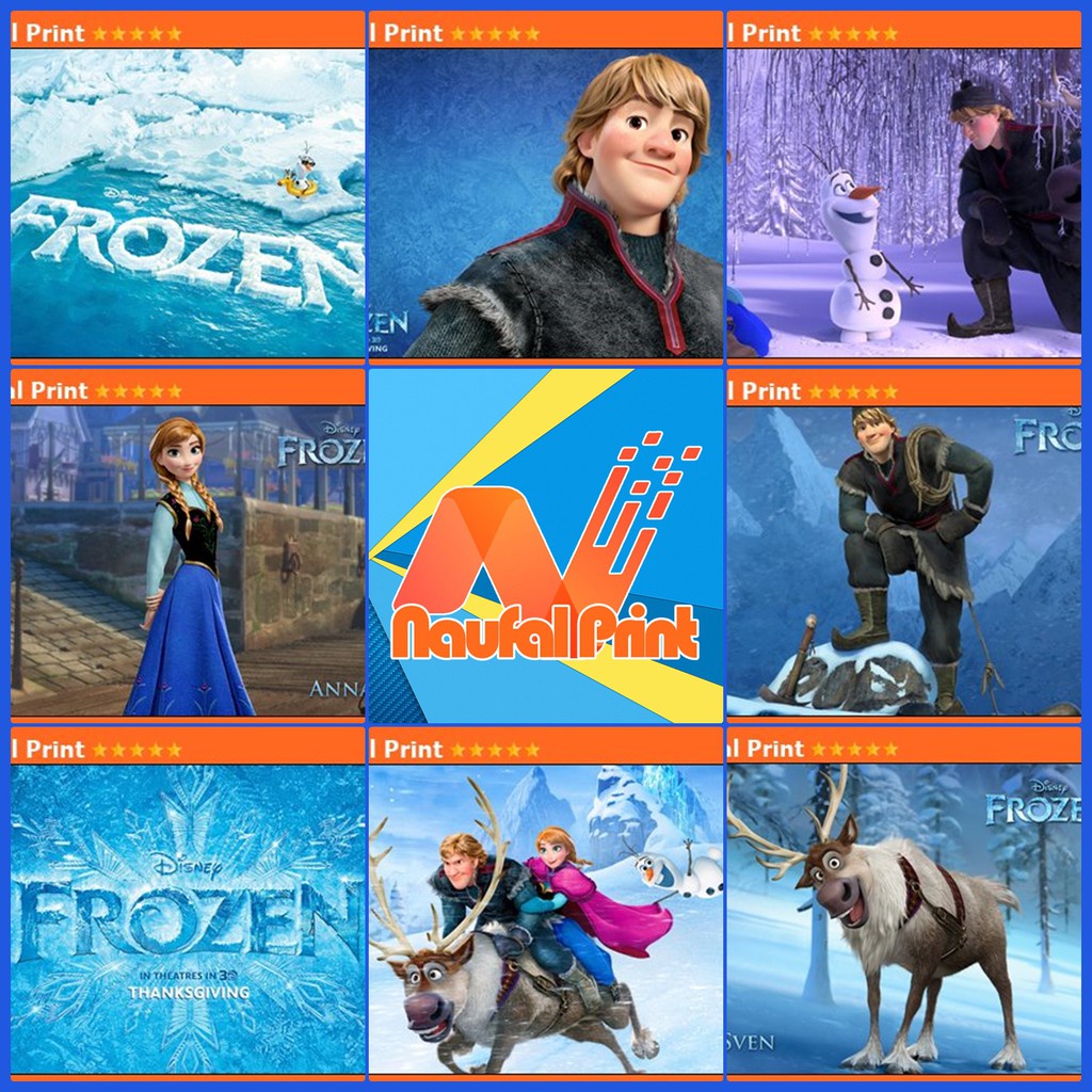 Jual Sticker | Poster A3 & A4 || frozen | elsa | disney | anna | olaf ...