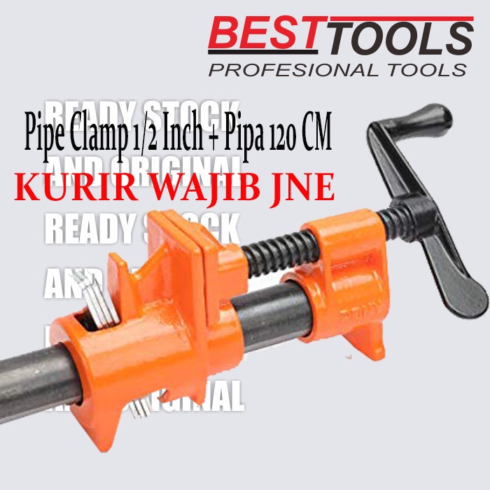 Jual Pipe Clamp Fixture / F Clamp / Bar Clamp 1/2 Inch Pipa 120 Cm ...