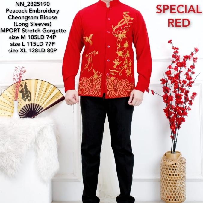 Jual Cheongsam Cowo Bordir Lengan Panjang Original | Shopee Indonesia