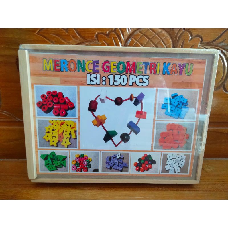Jual MERONCE GEOMETRI KAYU ISI 150 PCS | Shopee Indonesia