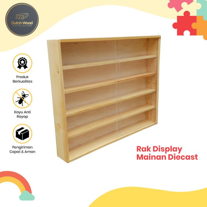 Jual Rak Display Mainan Diecast - Action Figur - 5 Baris Natural Kayu ...
