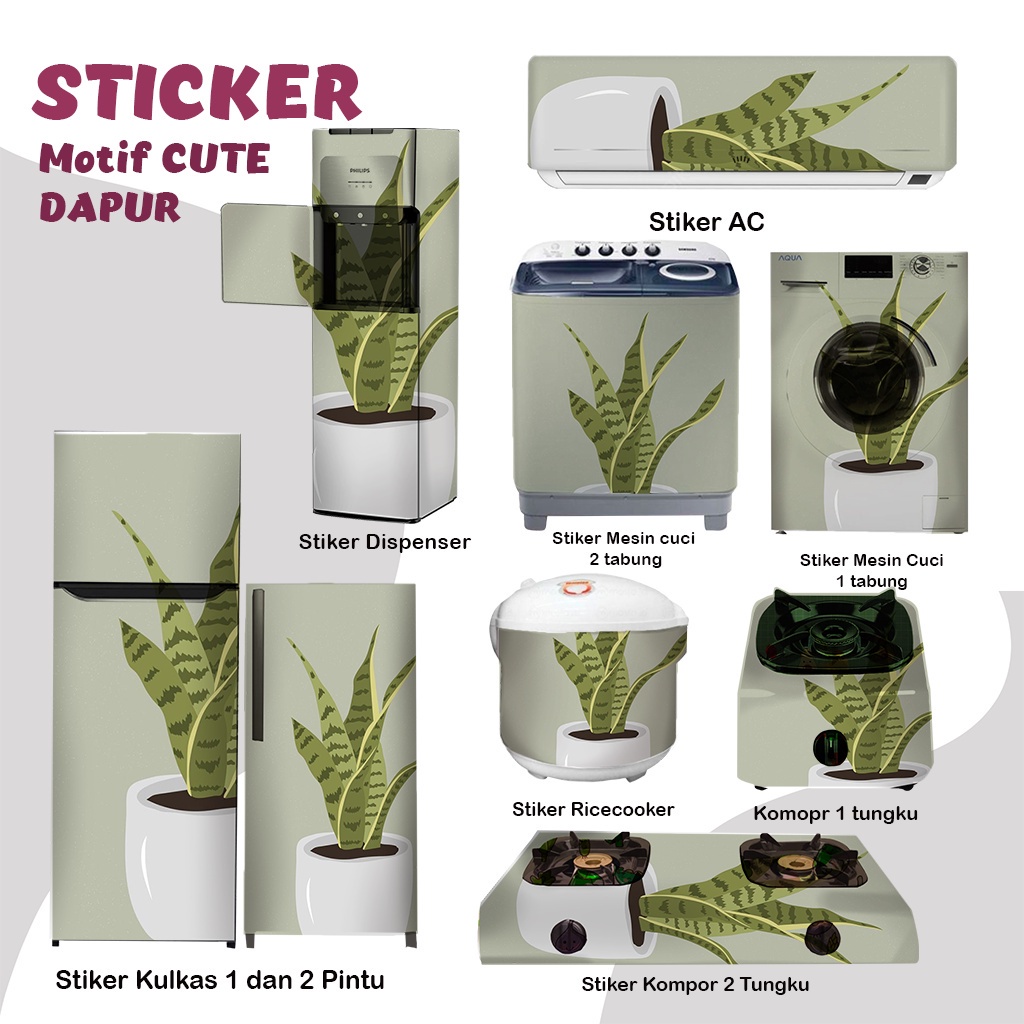 Jual Stiker dekorasi Motif Daun Stiker kulkas kompor mesin cuci 1 2 ...