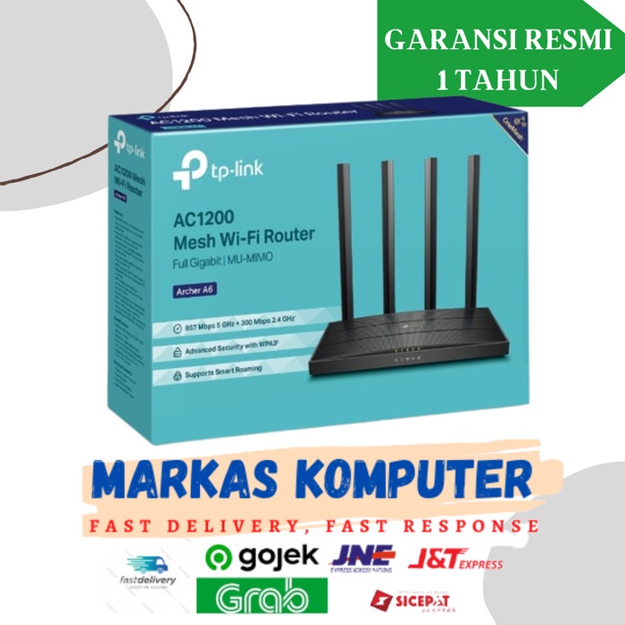 Jual TP-Link Archer A6 AC1200 Wireless MU-MIMO Gigabit Router | Shopee ...