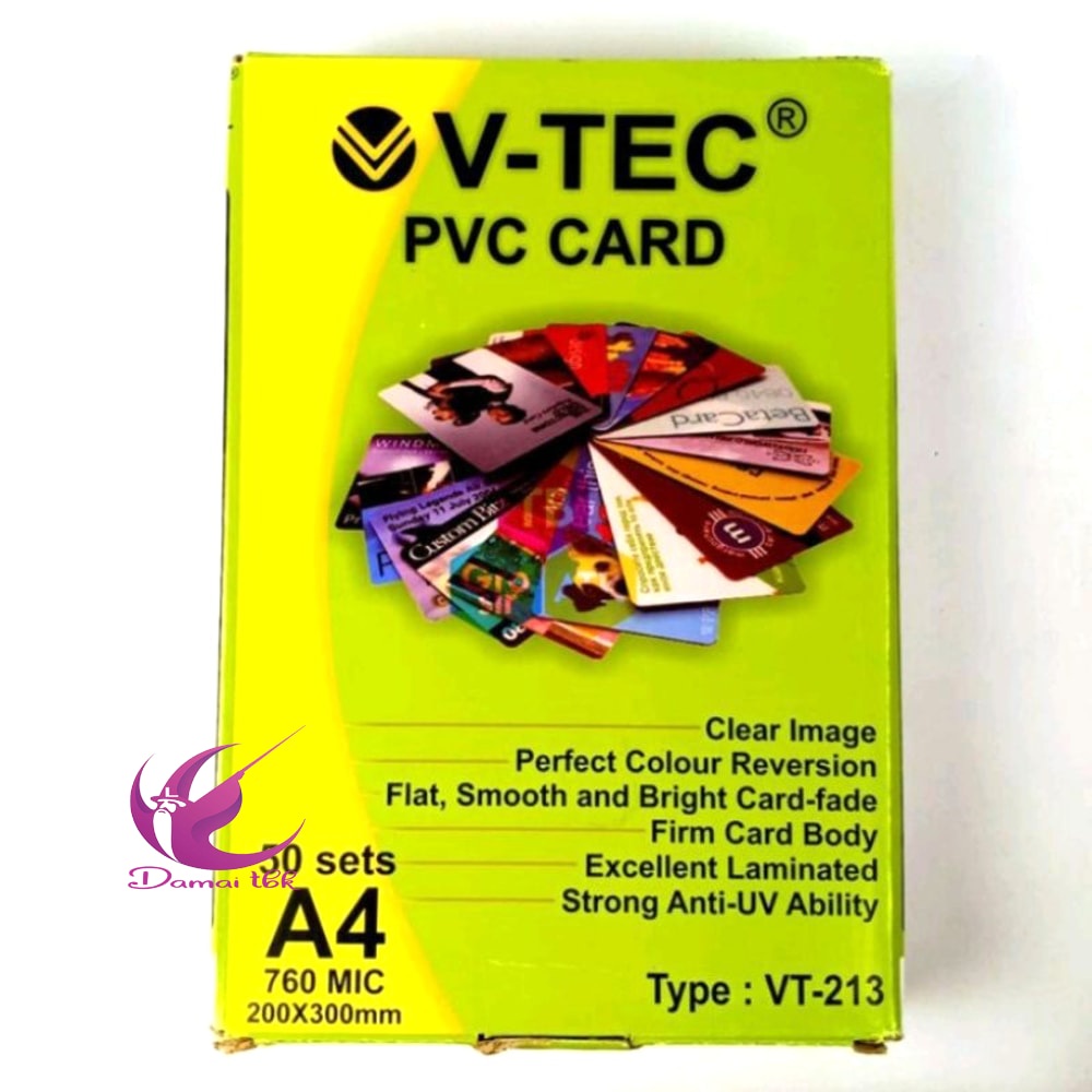 Jual Eceran kertas PVC bahan Id Card A4 V-TEC per 5pcs | Shopee Indonesia