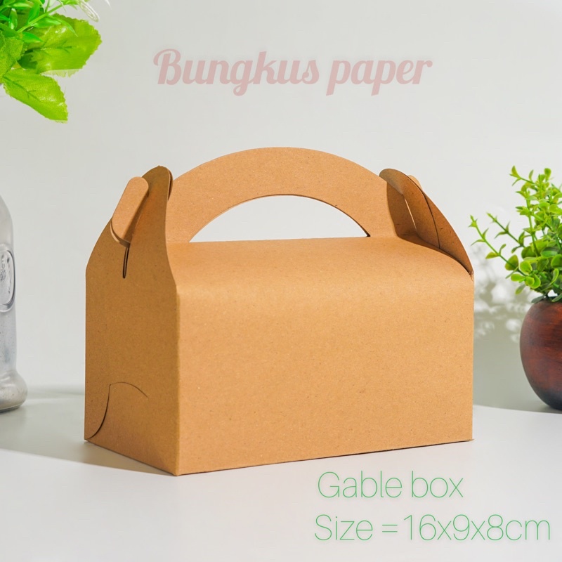 Jual Bungkus paper -Gable box kraft : 16x9x8cm / snack box /fried ...