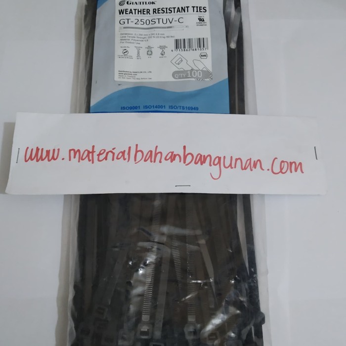 Jual Cable Ties Panjang 25 cm Ikat Kabel Tiang Listrik Hitam PLN Per ...