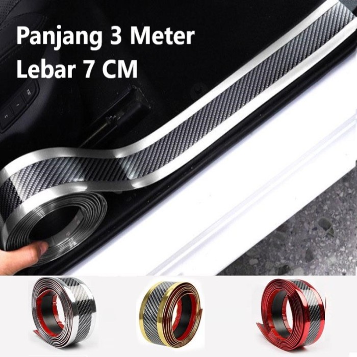 Jual List Metal Carbon 5D Lebar 7cm x 3m |Stiker Lip Lis Bumper Sill ...