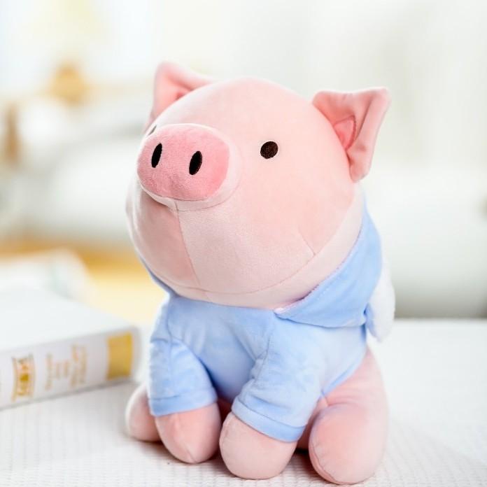 Jual Boneka Babi Pink Lucu Plush - Miniso Sitting Piglet Plush Toy With ...