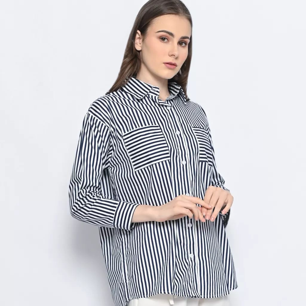 Jual kemeja model korea kekinian//kemeja motif pelangi masa kini paling ...