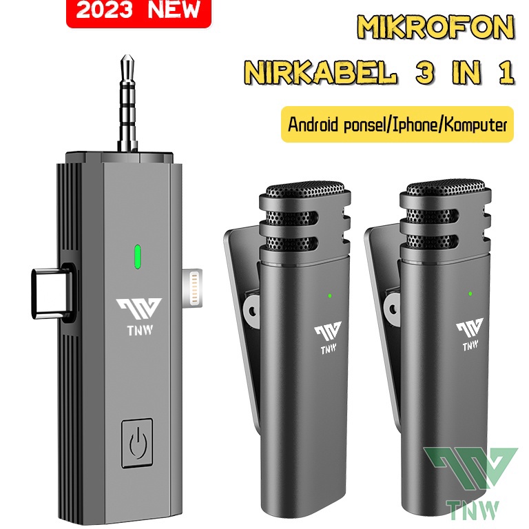 Jual HARGA SPESIAL!. TNW 3 IN 1 Microphone Wireless Dual Mikrofon Clip ...