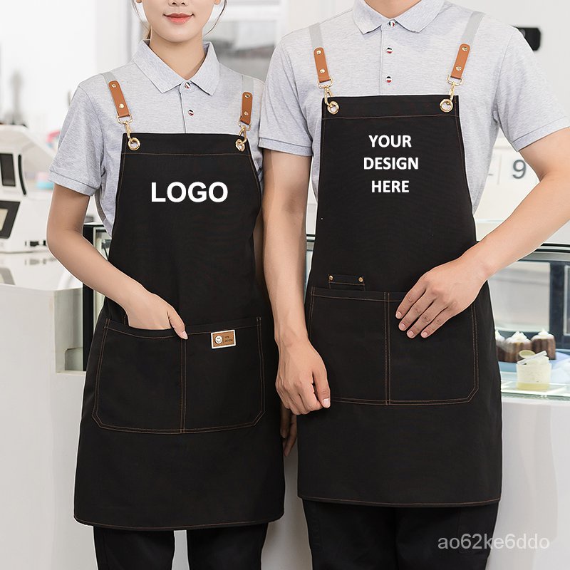 Jual &Original Logo Apron for Kitchen Men Women Cafe Waiter Catering ...