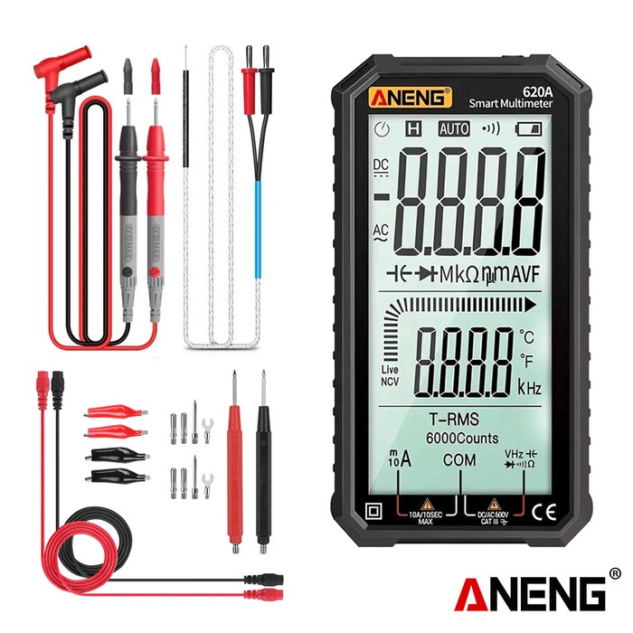 Jual ANENG 620A PRO MULTIMETER DIGITAL PROFESIONAL 6000 COUNT TRUE RMS ...